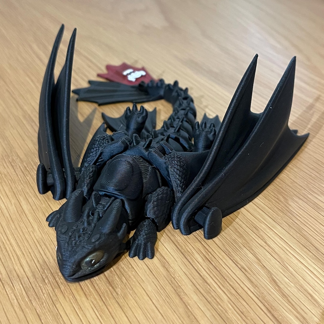 Toothless and Light Fury Inspired 3D Printed Dragons – Articulated Night Fury and Light Fury ...