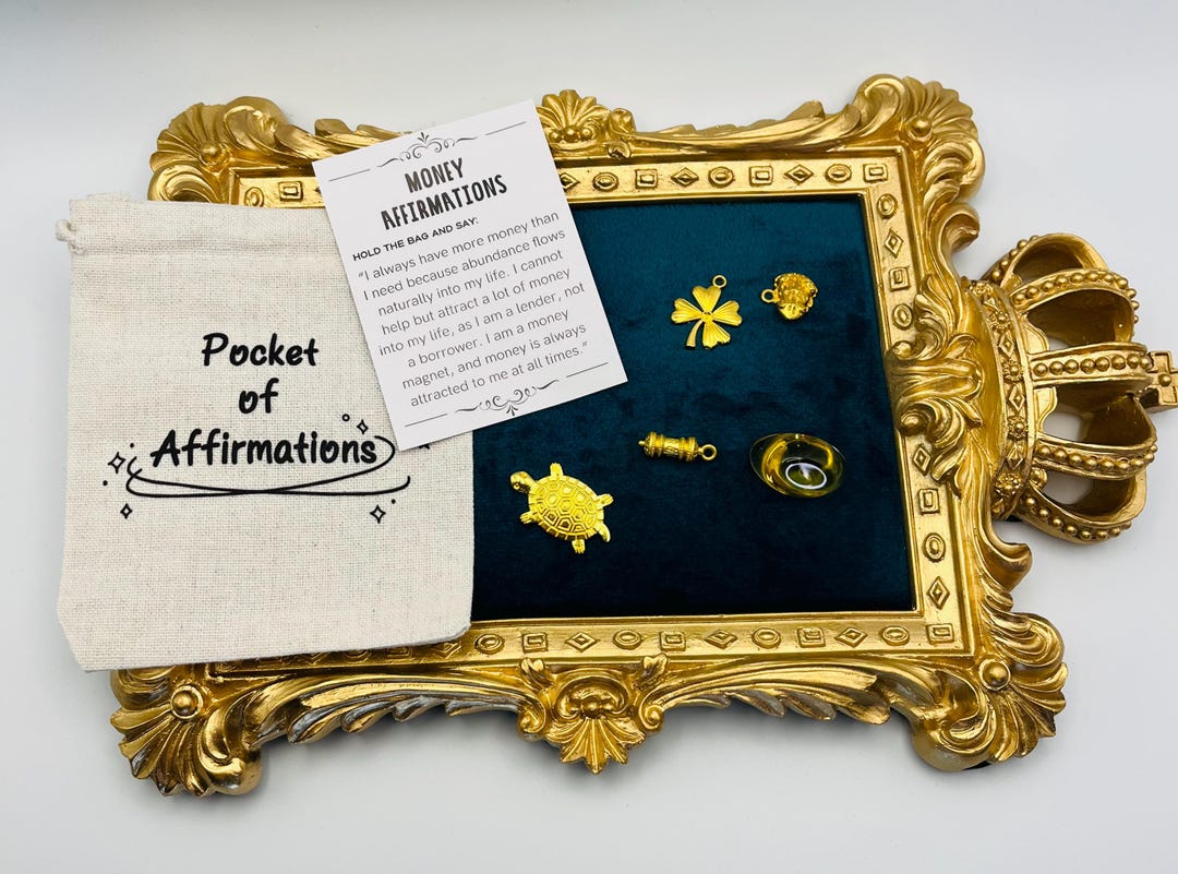 Money Affirmation Set: Lucky Charms, Wealth Pouch, Positive Energy - Etsy