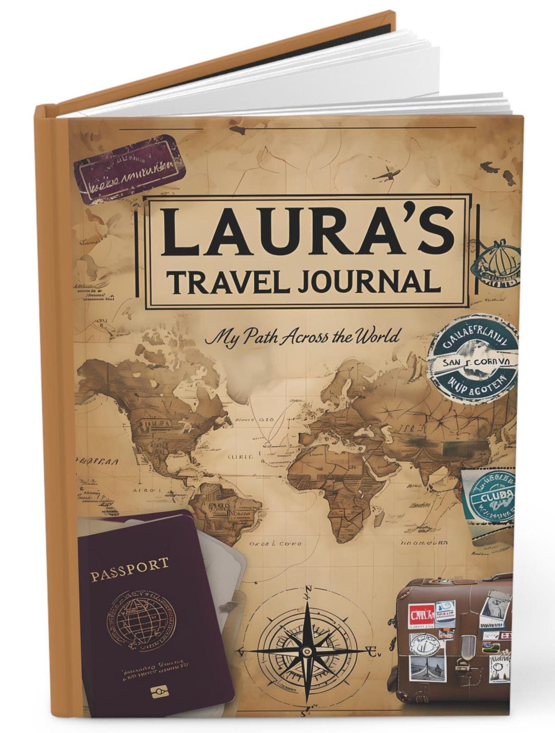 Personalizable World Map Travel Journal: Adventure Logbook - Etsy