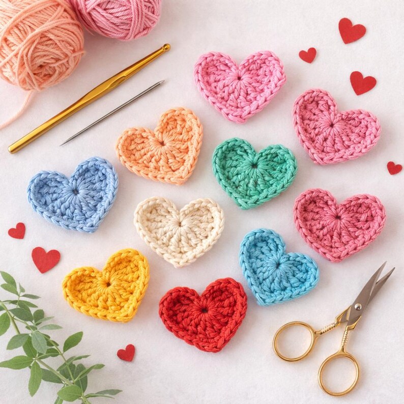 Crochet Heart Pattern PDF | Pocketful of Love Hearts | Valentine’s Day ...