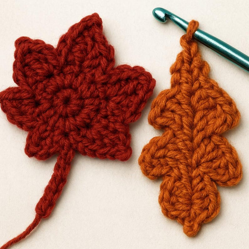Crochet Leaf Garland Pattern PDF | Maple and Oak Leaves | Fall and ...