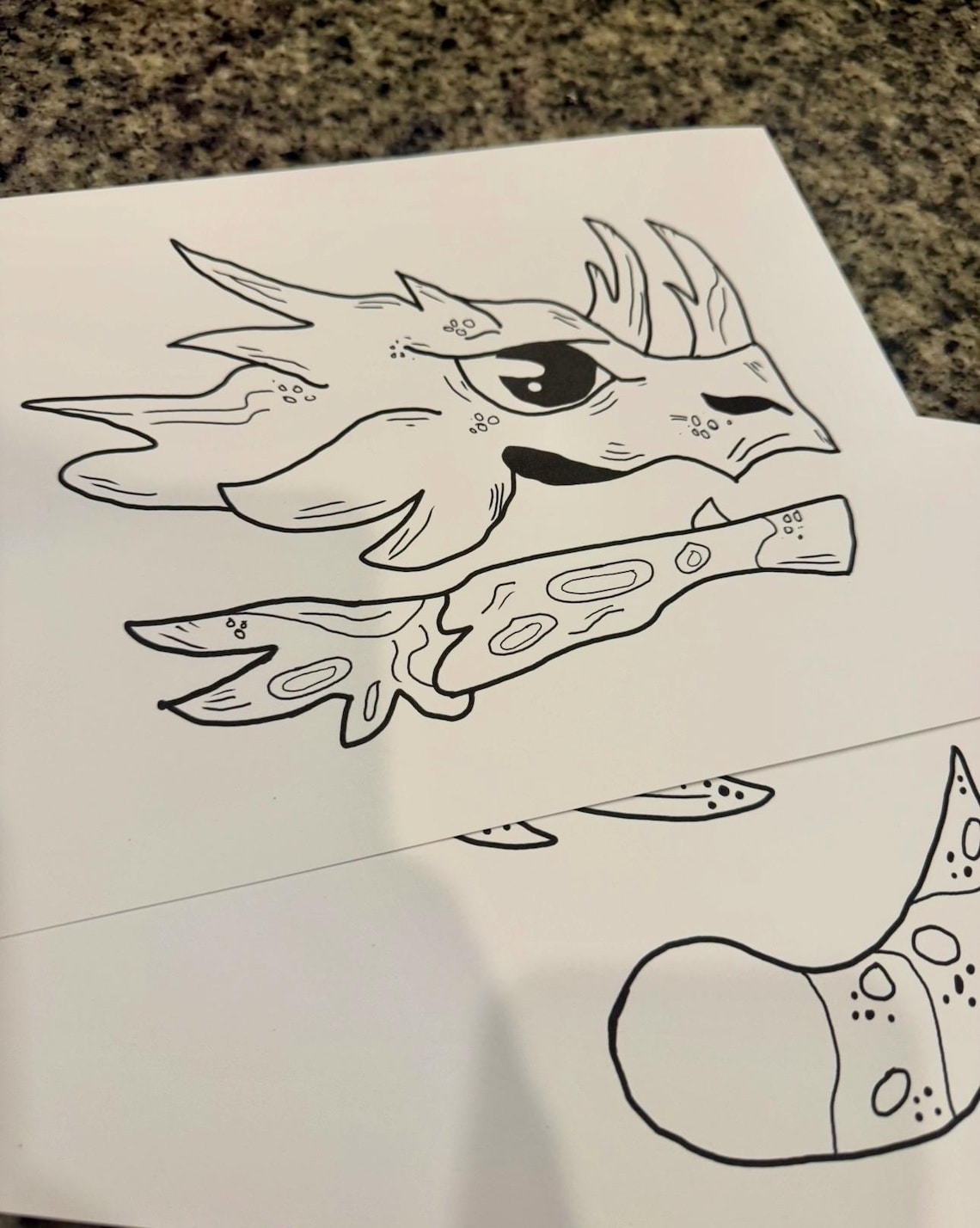 Customizable Color Your Own Printable Paper Dragon Puppet Template Base ...