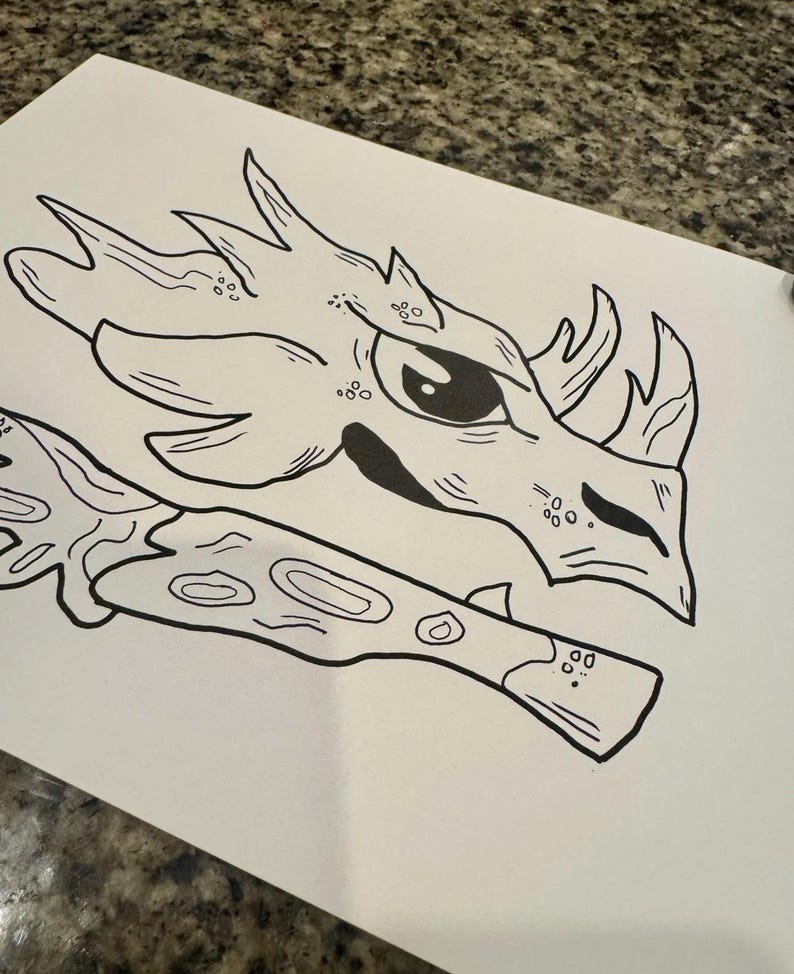 Customizable Color Your Own Printable Paper Dragon Puppet Template Base ...
