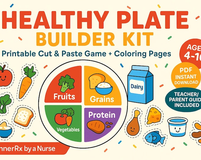 Myplate Food Group Activity Kit: Cut & Paste Meal Builder (printable ...