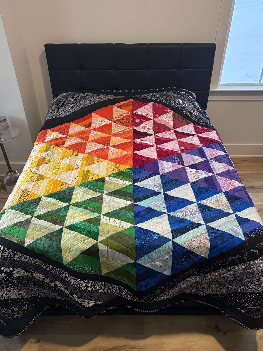 Rainbow Hexagon String Queen or Full Quilt 80" X 89" - Etsy