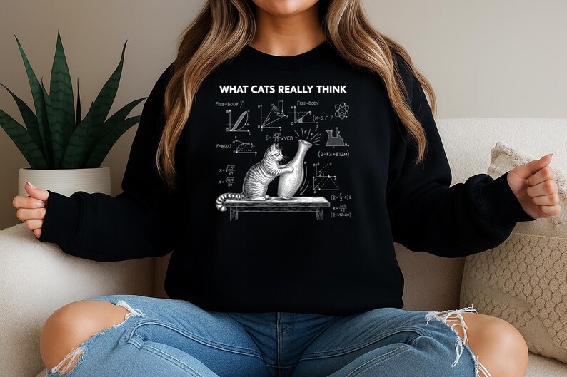 Cat Physics Humor Digital Art – What Cats Really Think – Funny Science ...