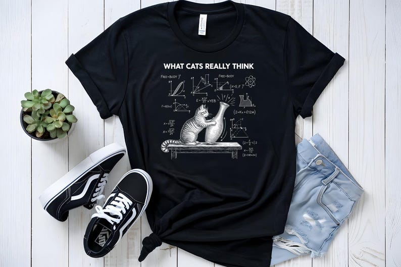 Cat Physics Humor Digital Art – What Cats Really Think – Funny Science ...