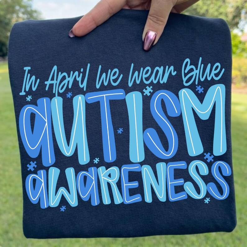 In April We Wear Blue PNG, Autism Coquette Bow Sublimation, Accept Love ...