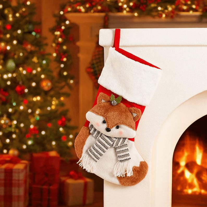 Personalized 3D Christmas Stocking, Embroidered Name Plush Holiday ...
