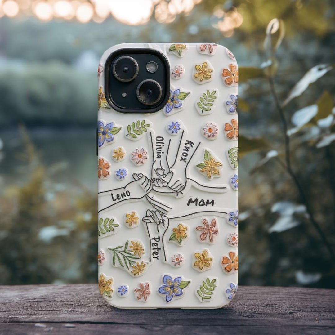 Personalized 'you Hold My Hand' Phone Case: Floral Design, Mom Gift - Etsy