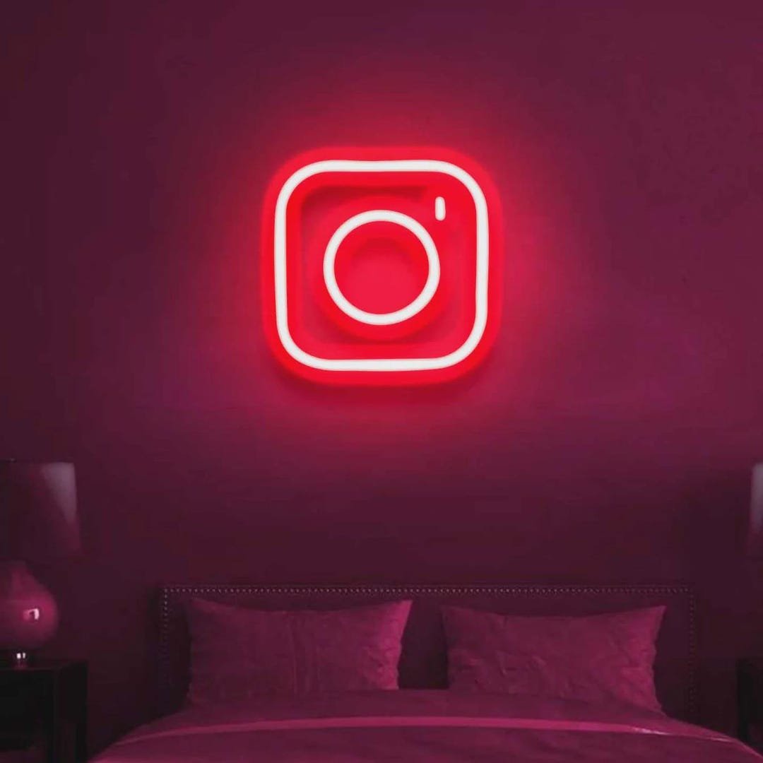 Instagram Logo Neon Sign – Social Media Wall Light | Influencer Decor ...
