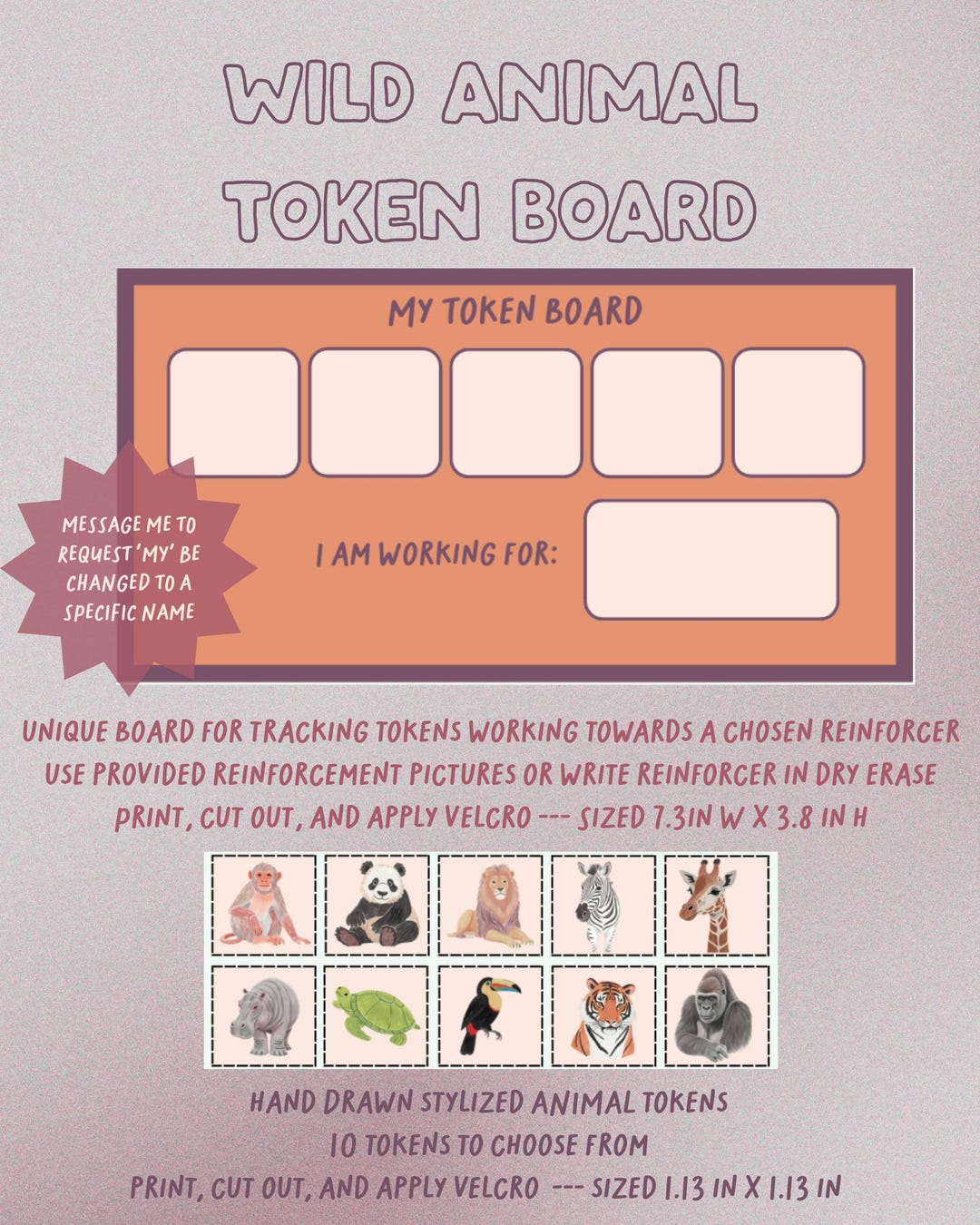 Reward Chart for Kids: Animal Token Board Printable (digital Download ...