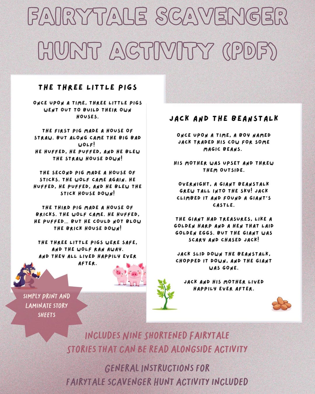 Preschool Center Small Group Activity: Fairytale Story Scavenger Hunt ...