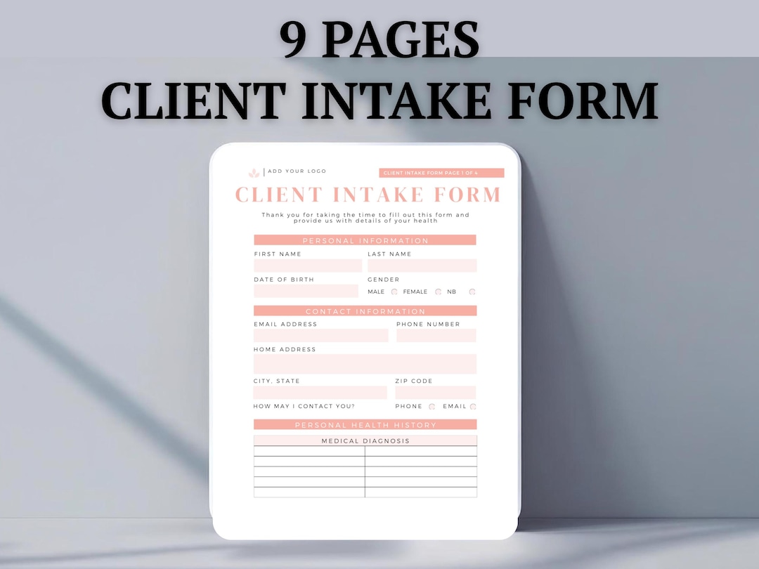 Editable Client Intake Form for Health & Wellness Coaching | Digital ...