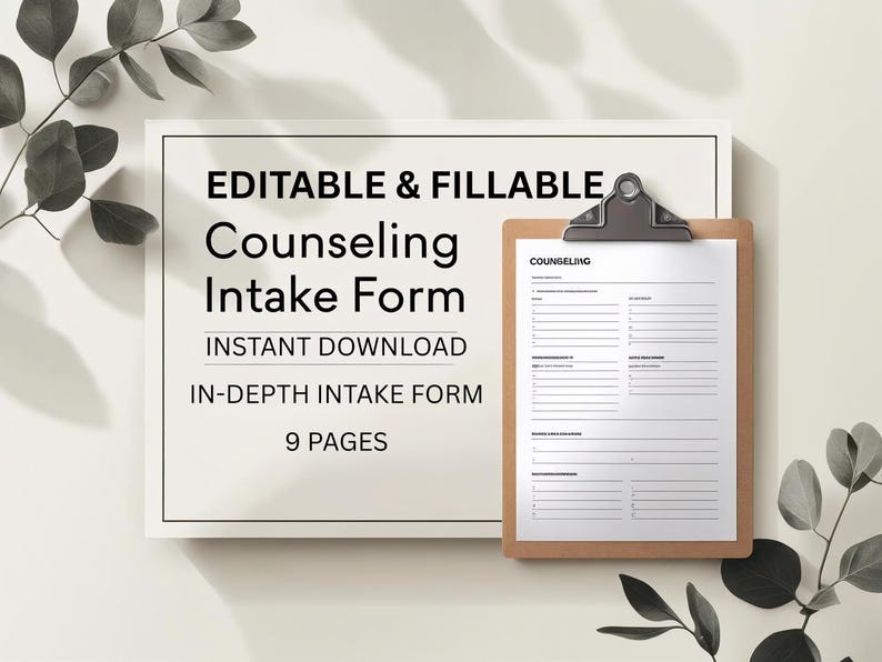 Counseling Forms Bundle for Therapists, Mental Health Client Intake ...