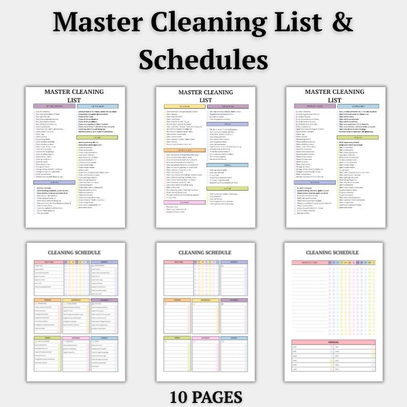 Editable ADHD Cleaning Planner Bundle, Chore Chart (printable ...