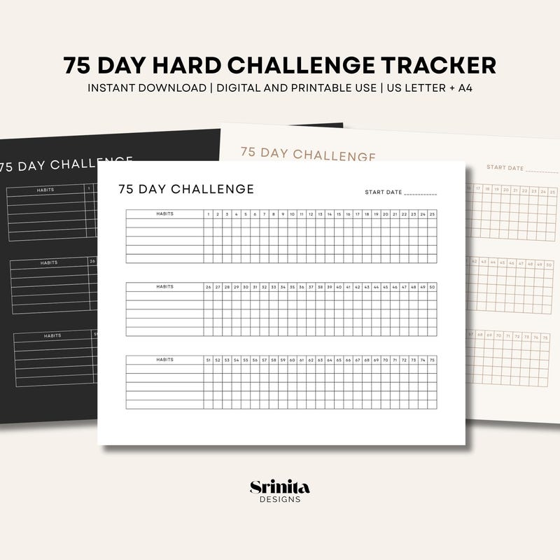 75 Hard Printable - Etsy
