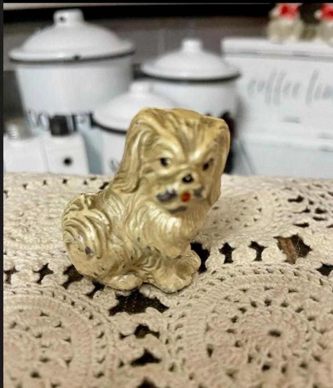 Vintage Small Cast Metal Pekingese Dog, Pup Figurine! - Etsy