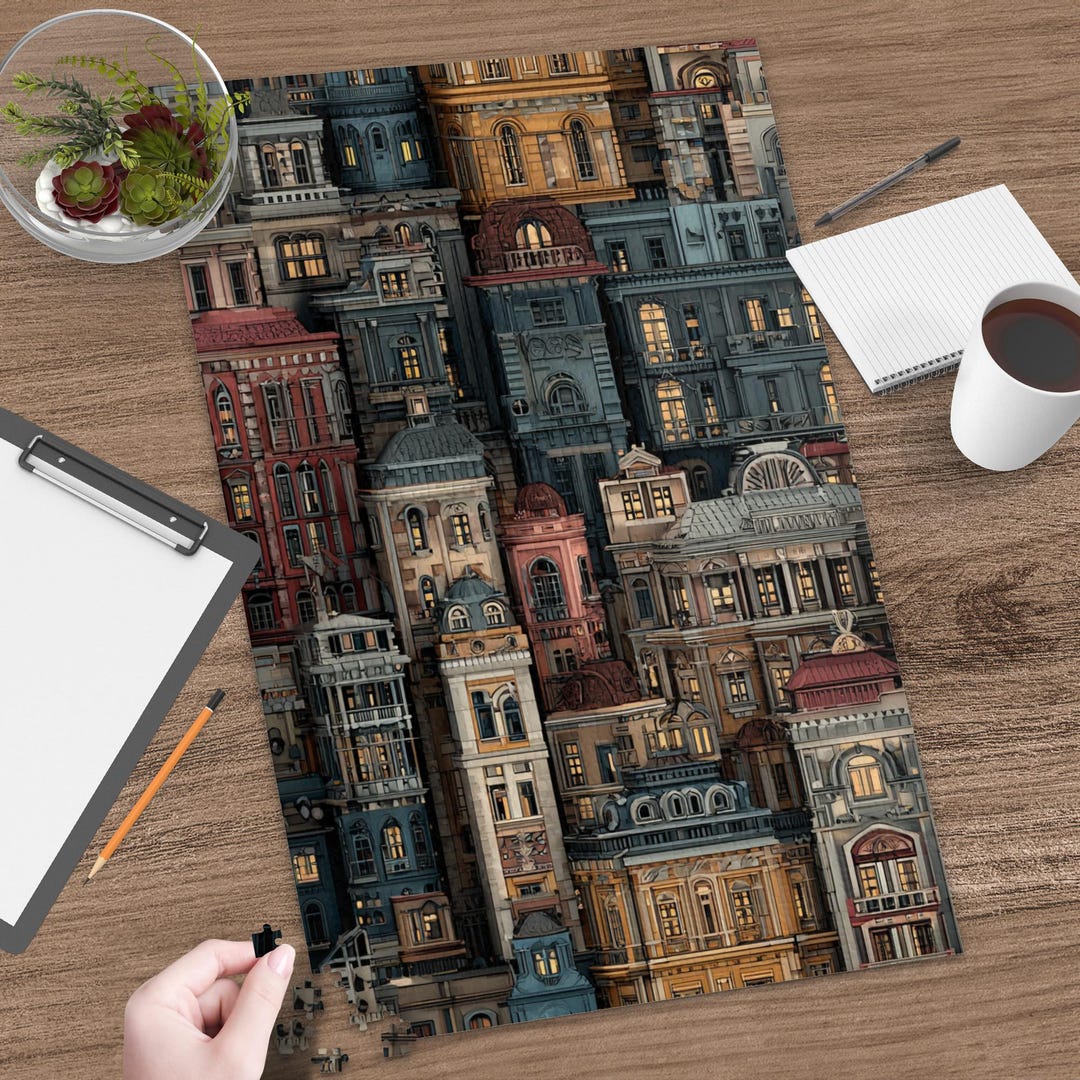 Detailed City Puzzles, Colorful Buildings Jigsaw Puzzles, Urban ...