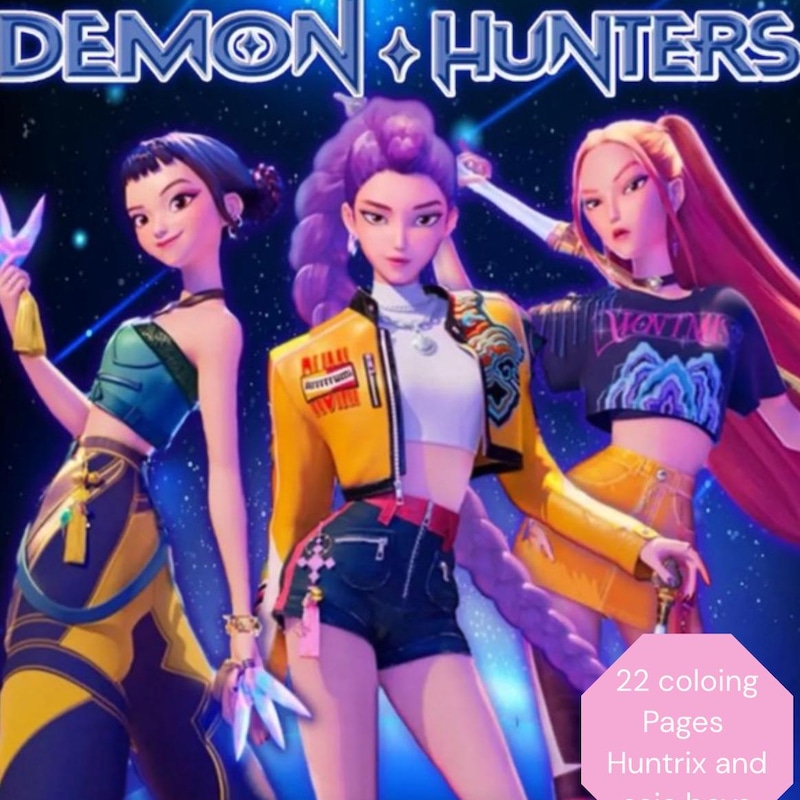 Huntrix Coloring Pages - Etsy