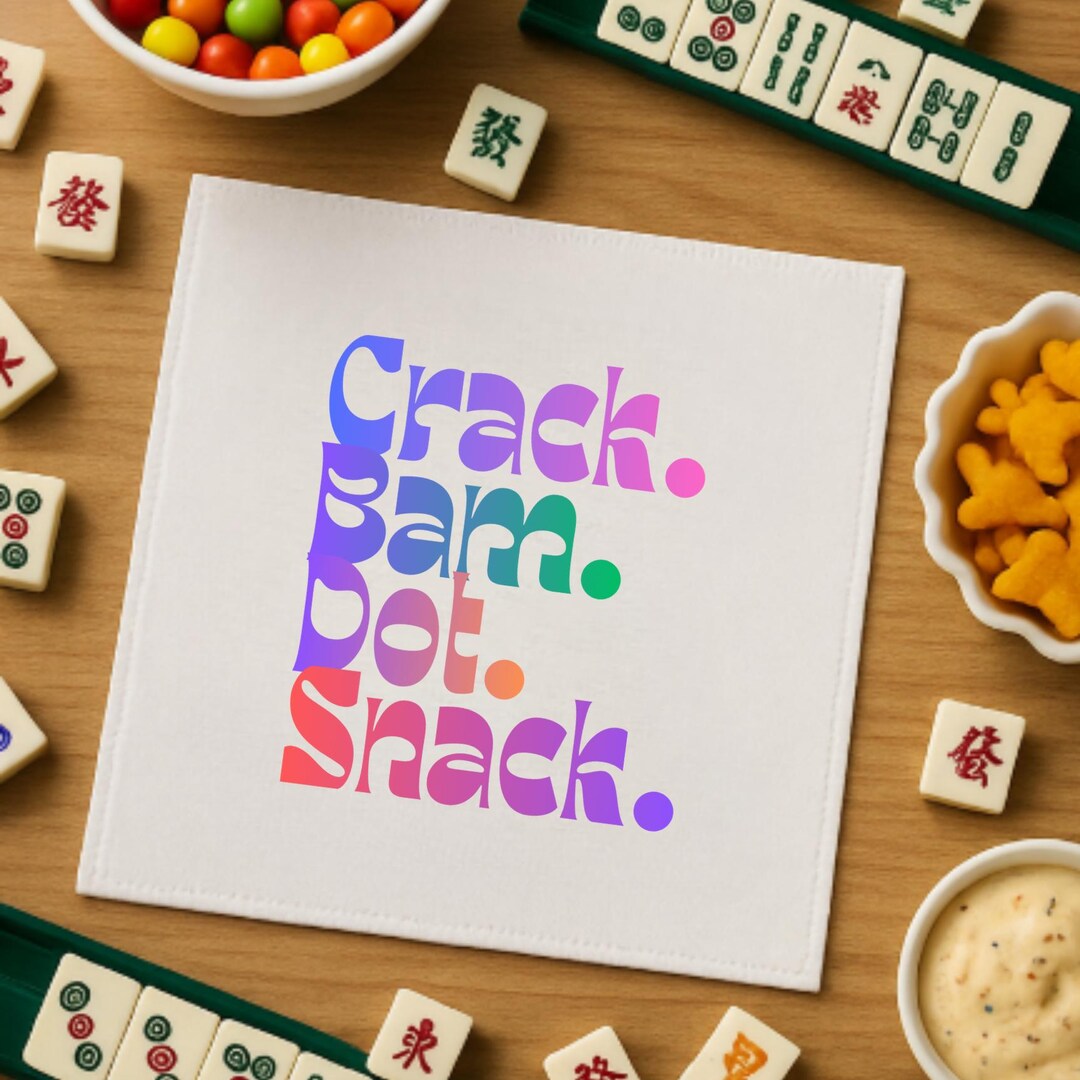 Mahjong Party Napkin, Crack Bam Dot Snack - Etsy