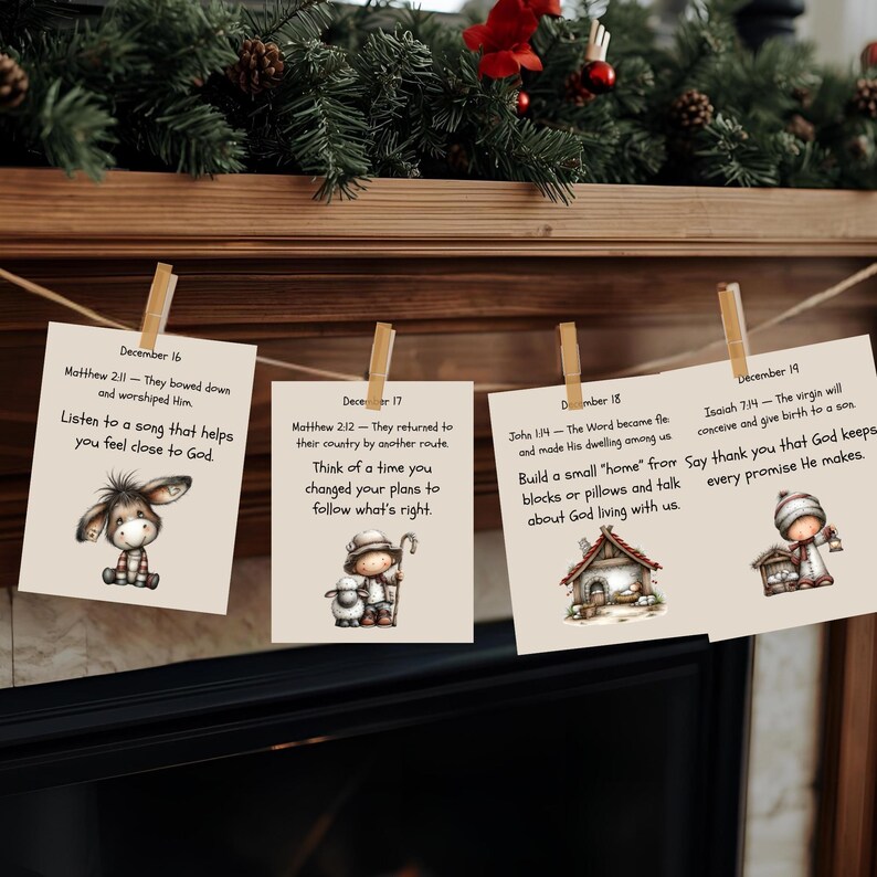 Nativity Advent Card Set: 30-day Scripture Countdown (printable ...