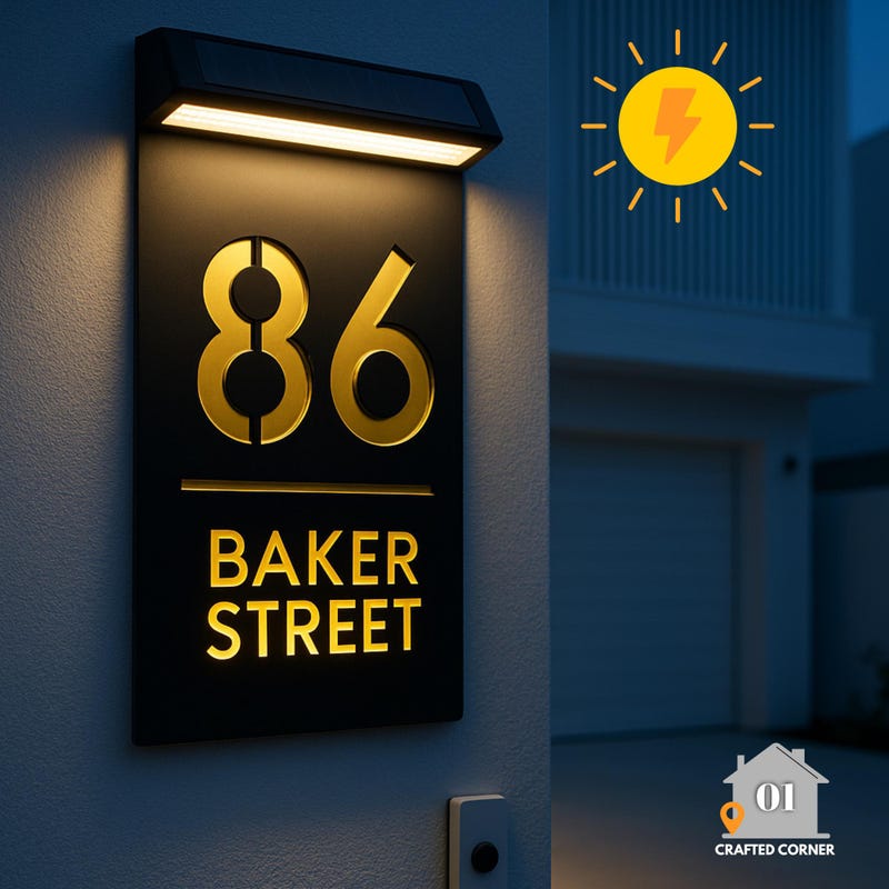 Gold Led House Number - Etsy