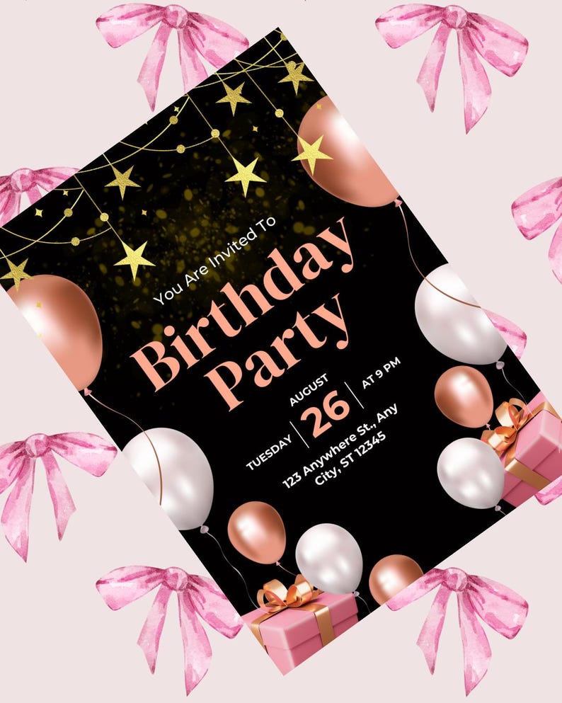 Editable Printable Birthday Card | DIY Digital Greeting Card ...