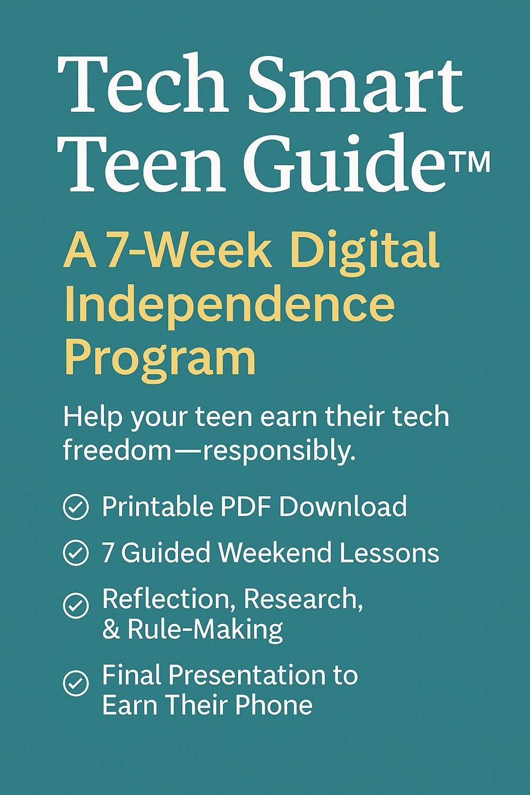 Tech Smart Teen Guide™ – A Digital Independence Program for Teens (7 ...