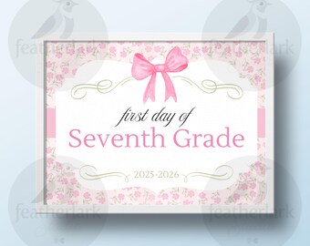 First Day Eighth Grade Sign, 8th Grade First Day Sign Printable, Back ...