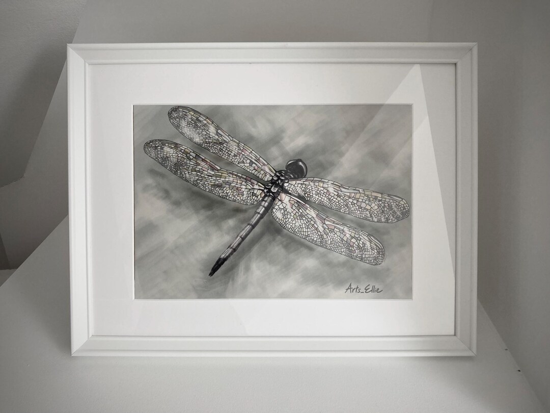 Dragonfly Realistic Print – Nature Insect Wall Art, Botanical Bug ...