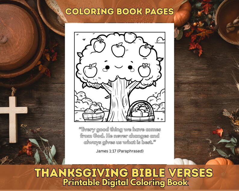 Bible Verse Coloring Pages for Kids | Fall Thanksgiving Printable ...