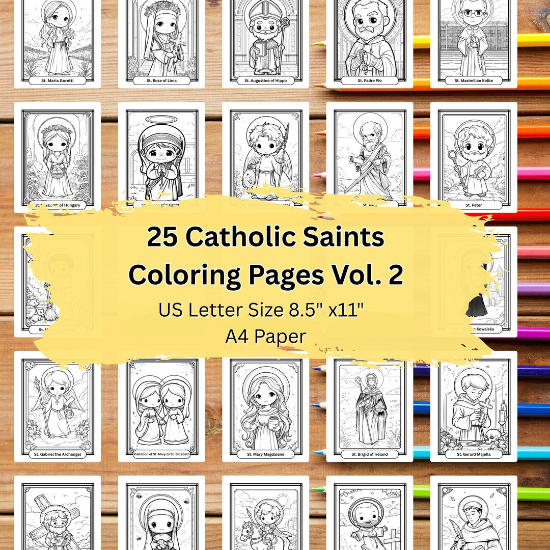 Catholic Saints Coloring Book Pages Printable Kids Activity Sheets ...