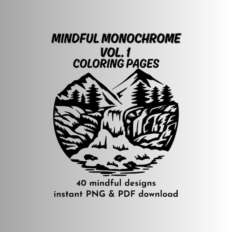 40 Monochrome Coloring Pages - One Color Coloring - Downloadable ...