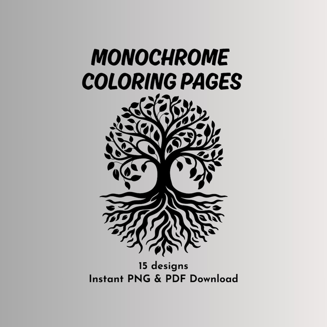 15 Monochrome Coloring Pages - One Color Coloring - Downloadable ...
