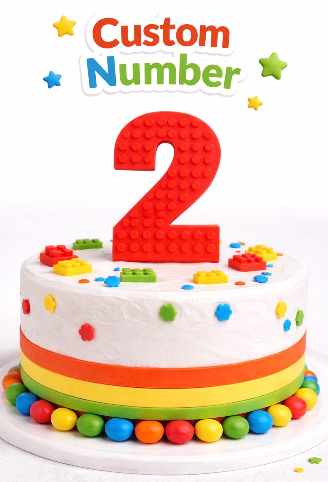 Custom Block Birthday Cake Topper, Building Toy Style Number Accent - Etsy