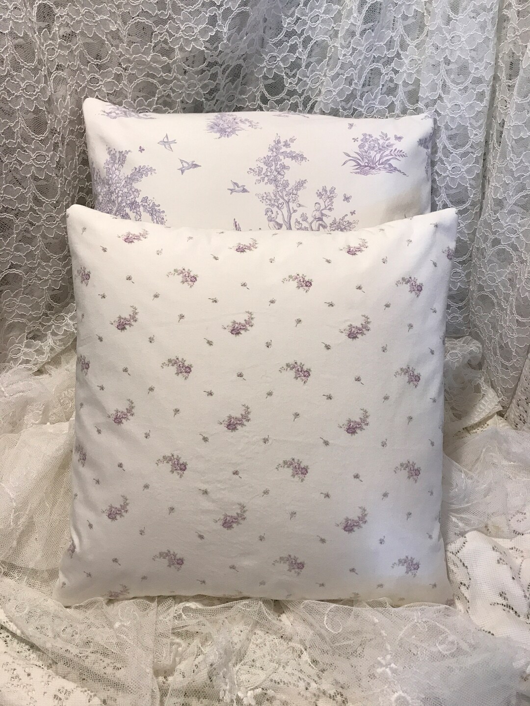 Simply SHABBY CHIC Pillow Cover Lavender CALICO Print Tiara Print - Etsy