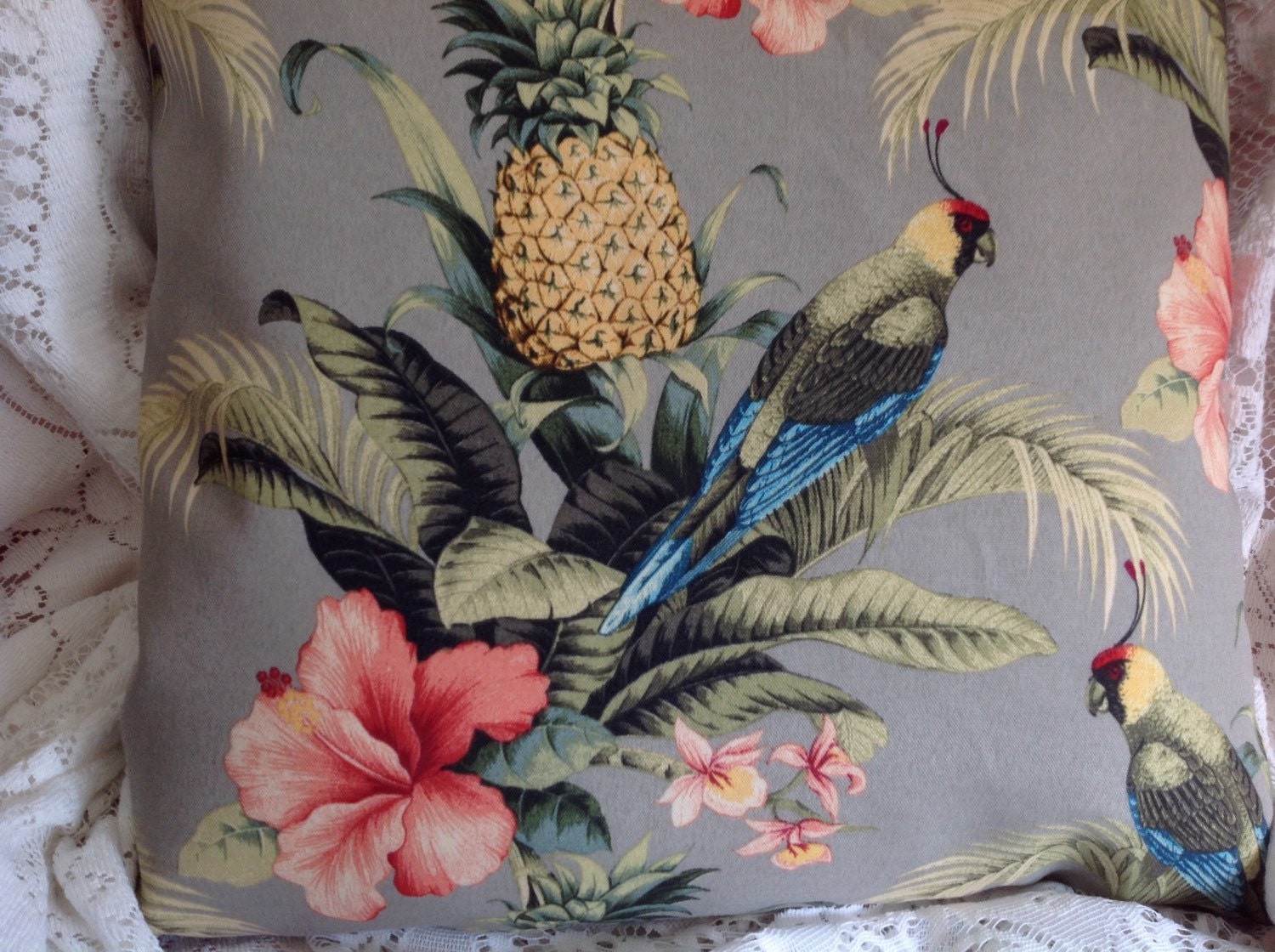 Tommy Bahama Tropical Beach PARROT Pillow Cover Cool Tropical Parrot ...