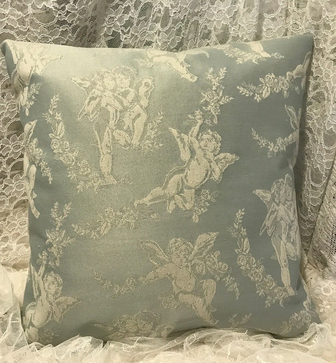 SOFT BLUE CHERUB Pillow Cover Perfect for Shabby Chic Decorating - Etsy