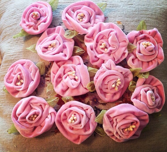 Rose pin flower pin Velvet rose pins Set of 3 handmade rose | Etsy