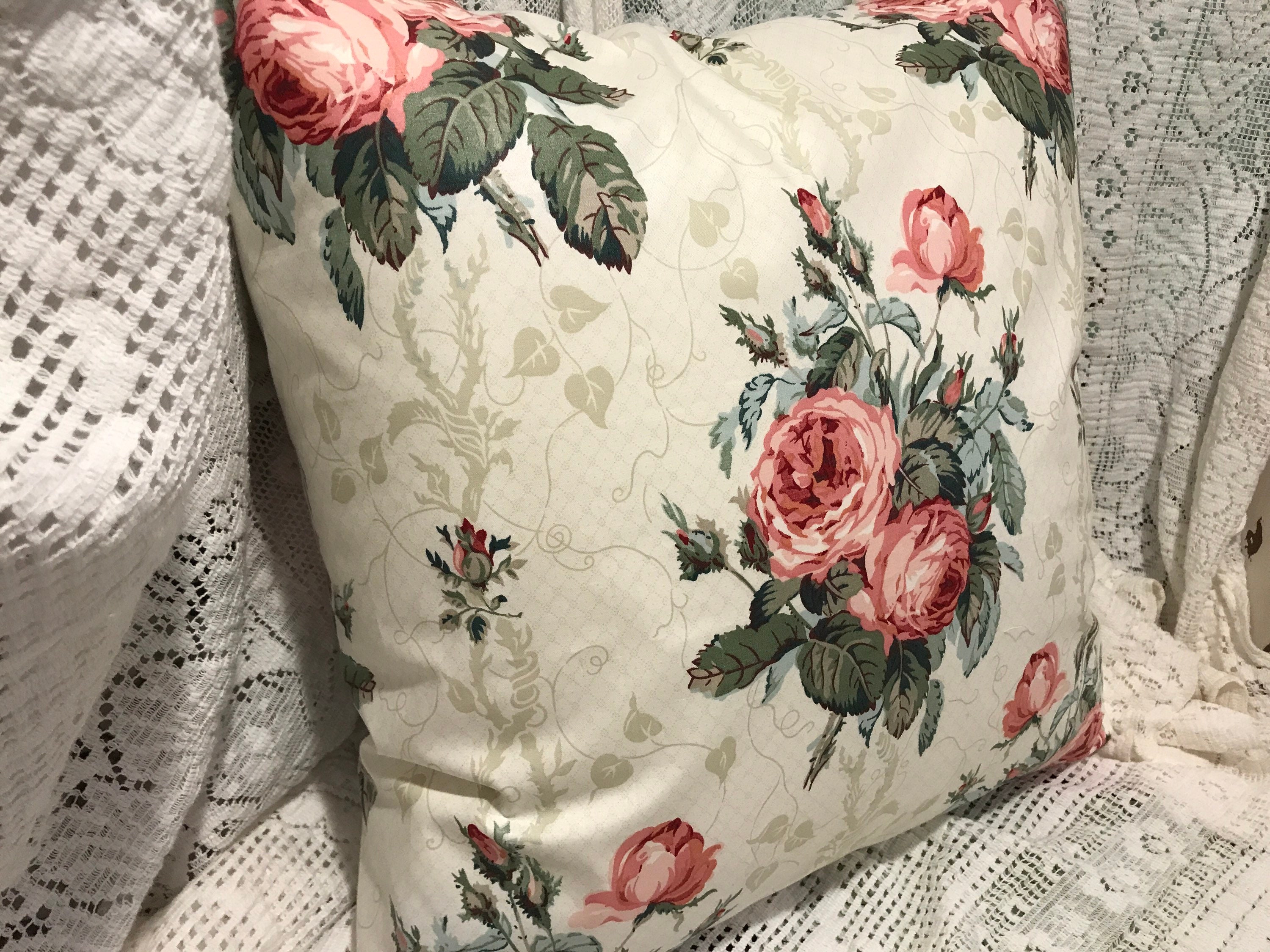CABBAGE ROSE CHINTZ Pillow Cover Fabulous Spring Colors - Etsy