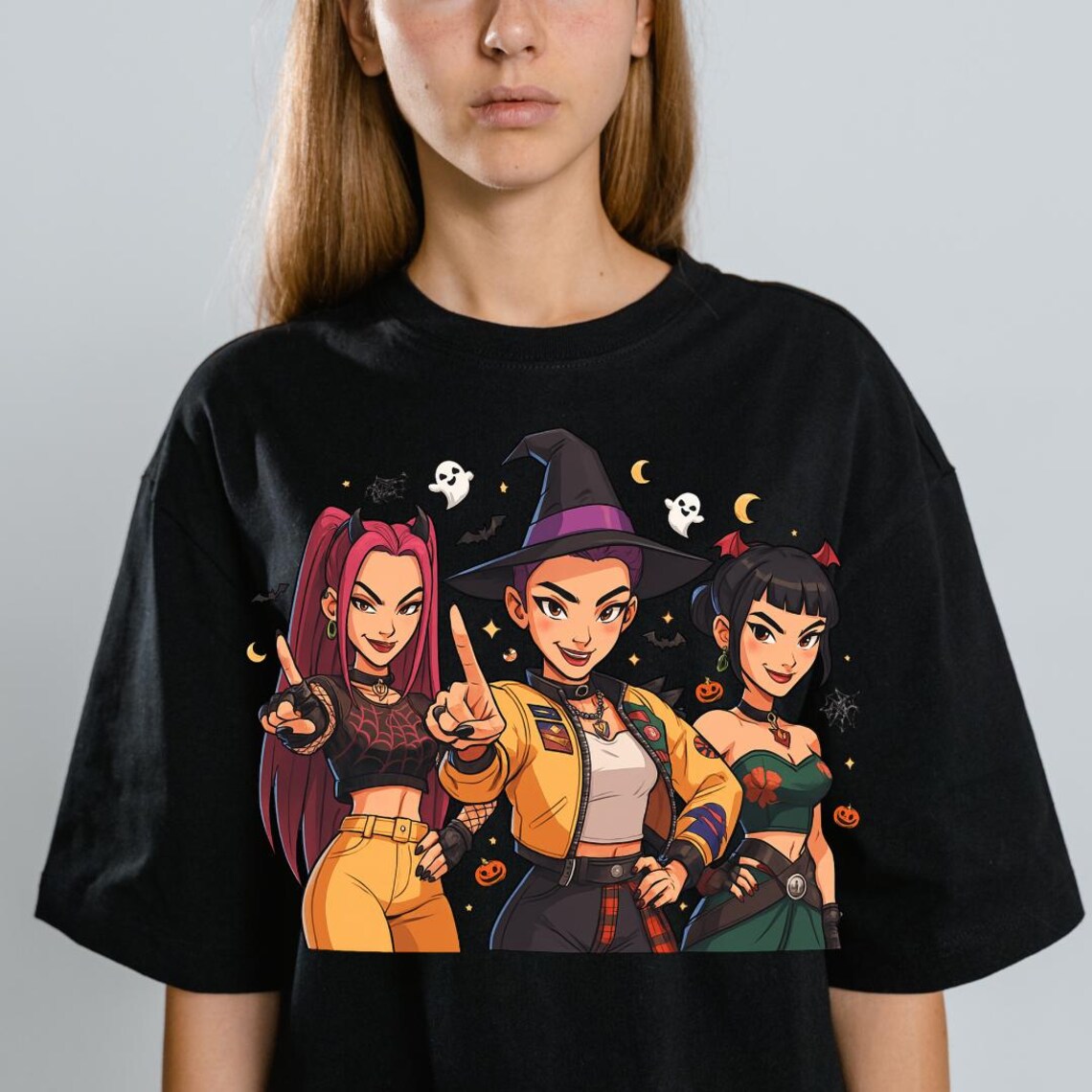 Spooky Huntrix Halloween Png, Kpop Demon Hunter Inspired Png, Huntrix ...