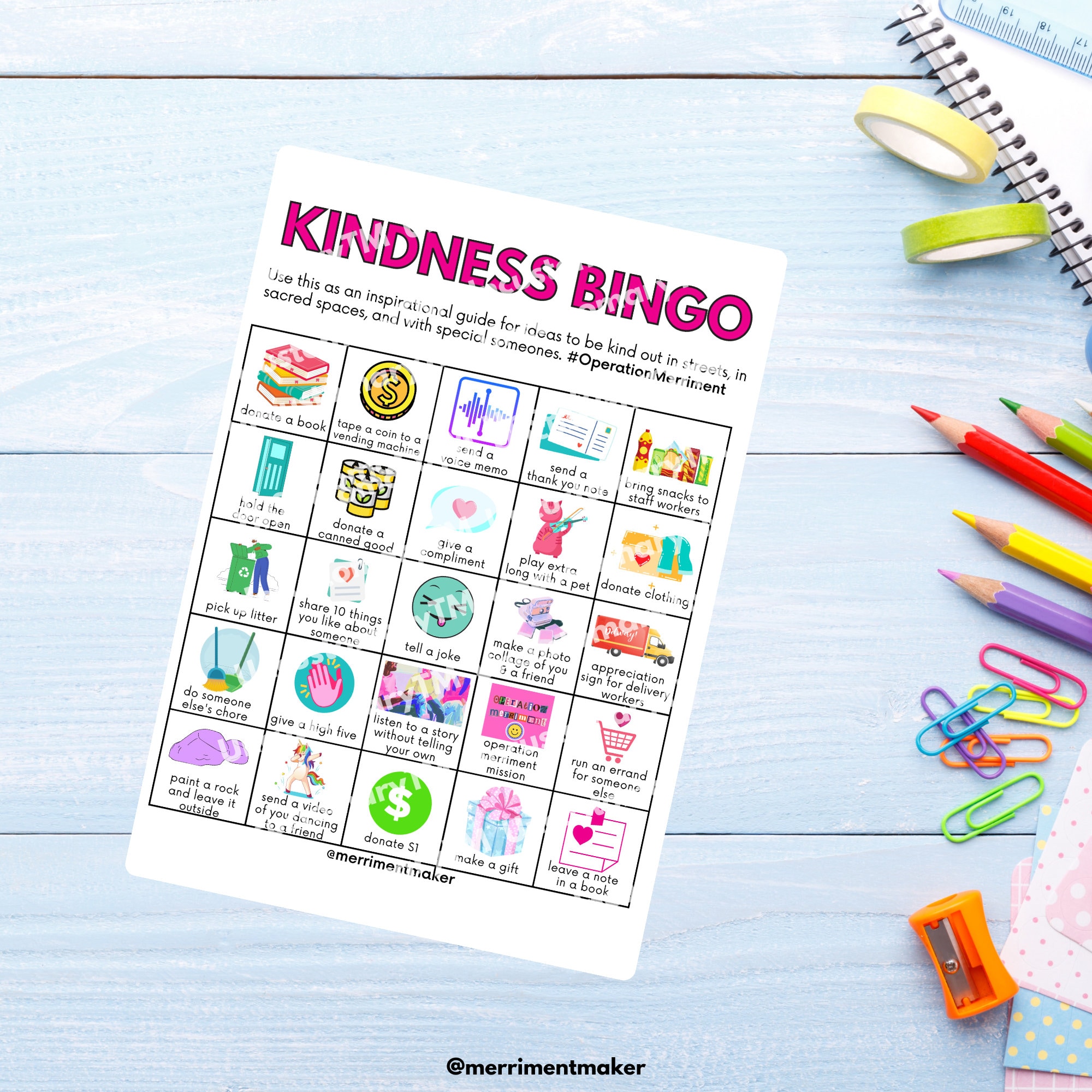 Kindness Bingo - Etsy