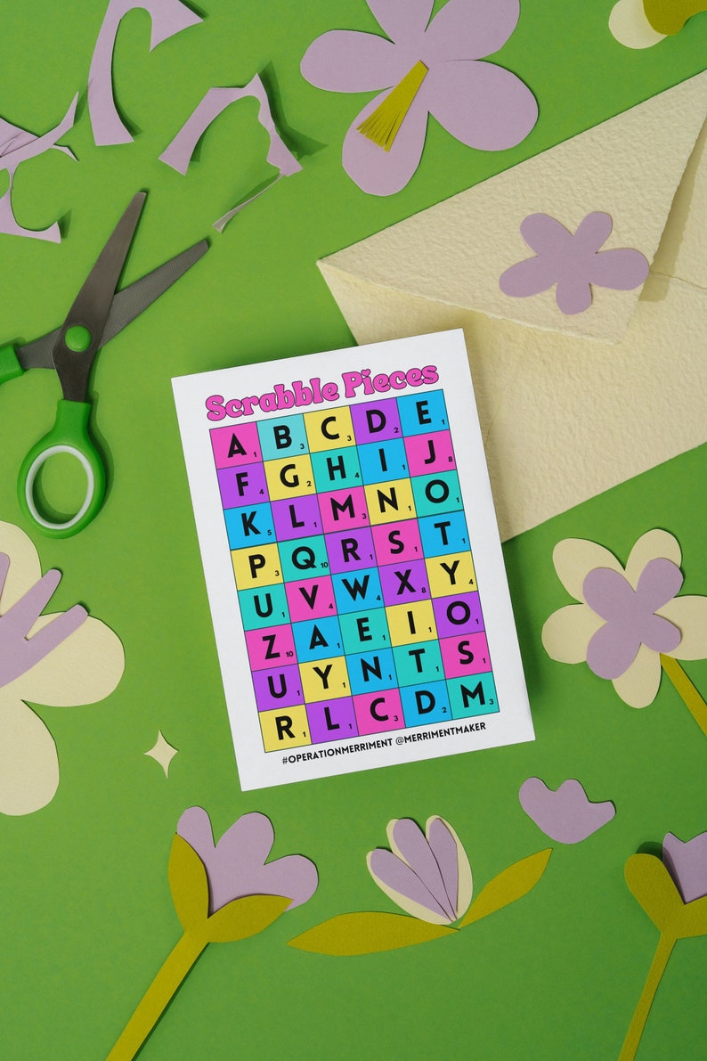 Rainbow Scrabble Tiles Printable - Etsy