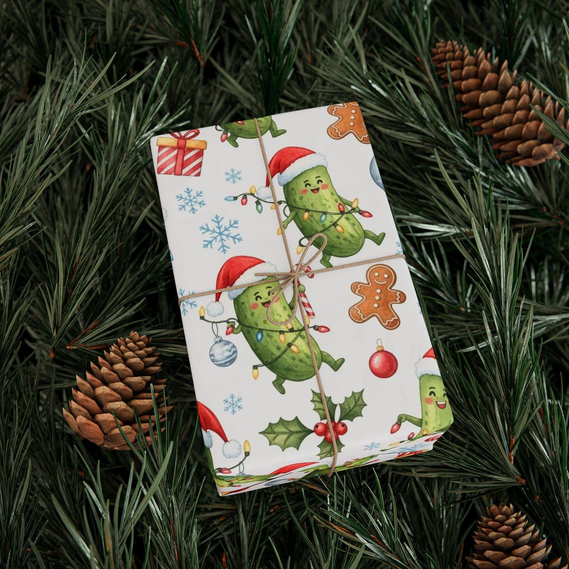Funny Pickle Christmas Wrapping Paper | Cute Holiday Gift Wrap ...
