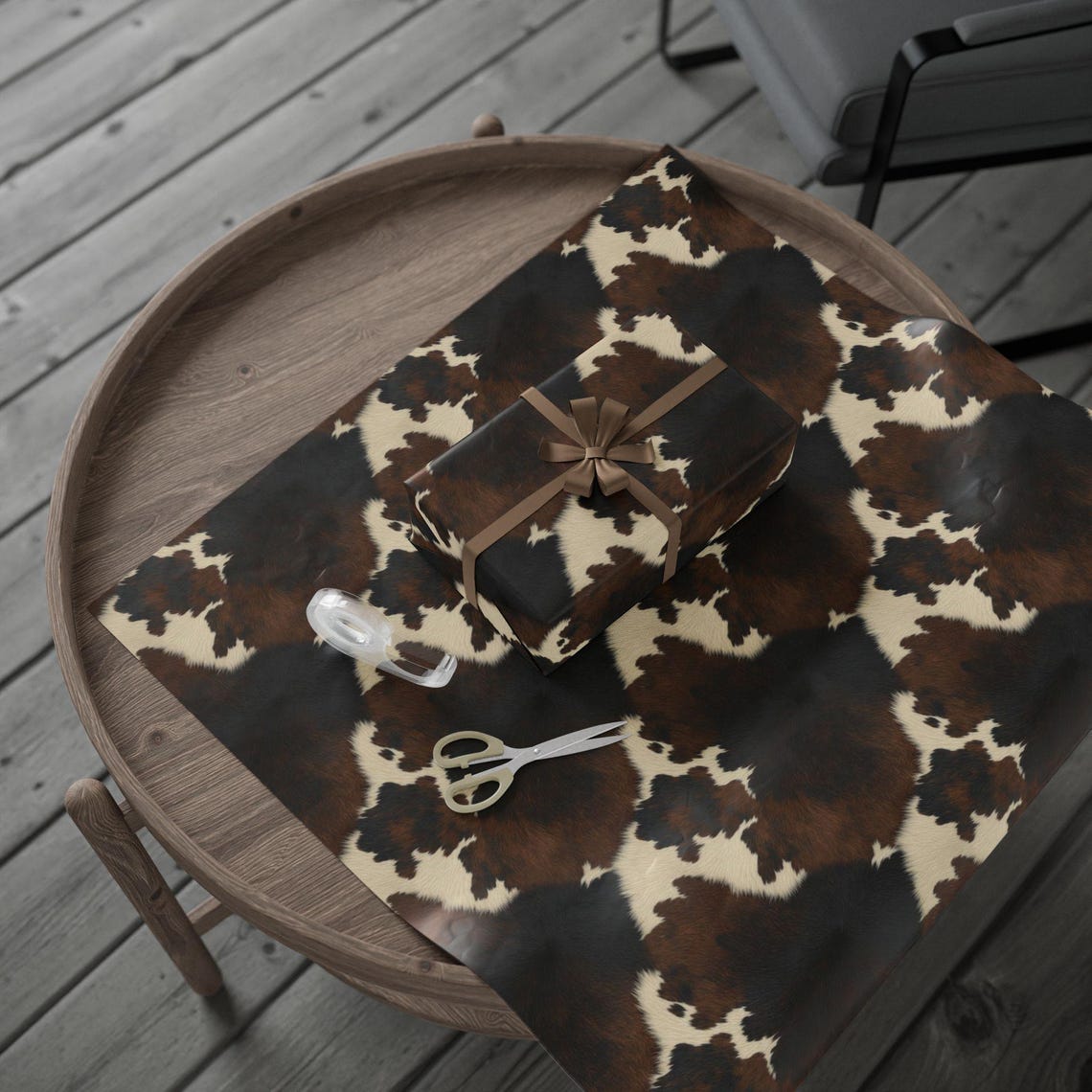 Realistic Cowhide Pattern Wrapping Paper | Animal Print Gift Wrap - Etsy