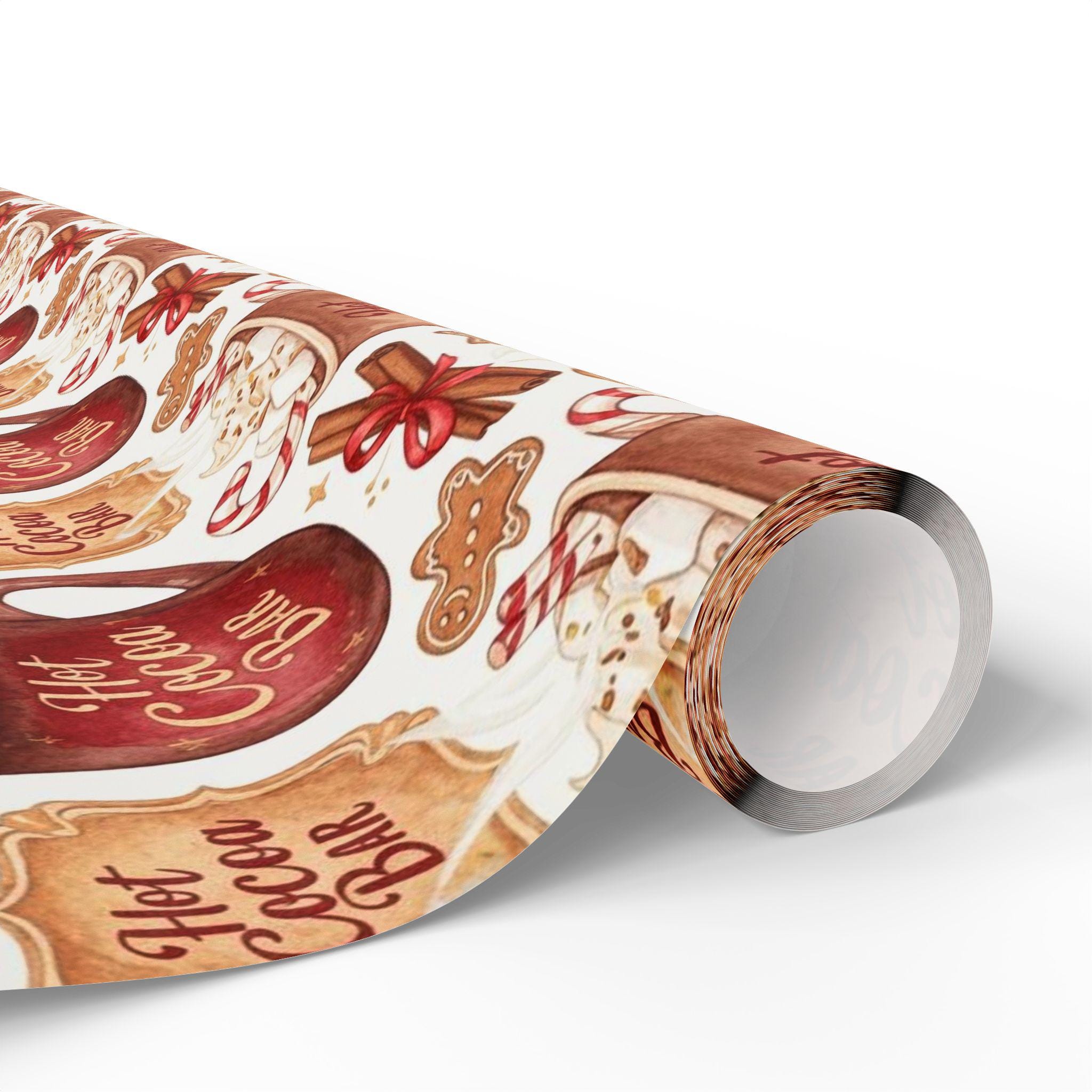 Holiday Hot Cocoa Christmas Wrapping Paper: Festive Glossy Gift Wrap - Etsy