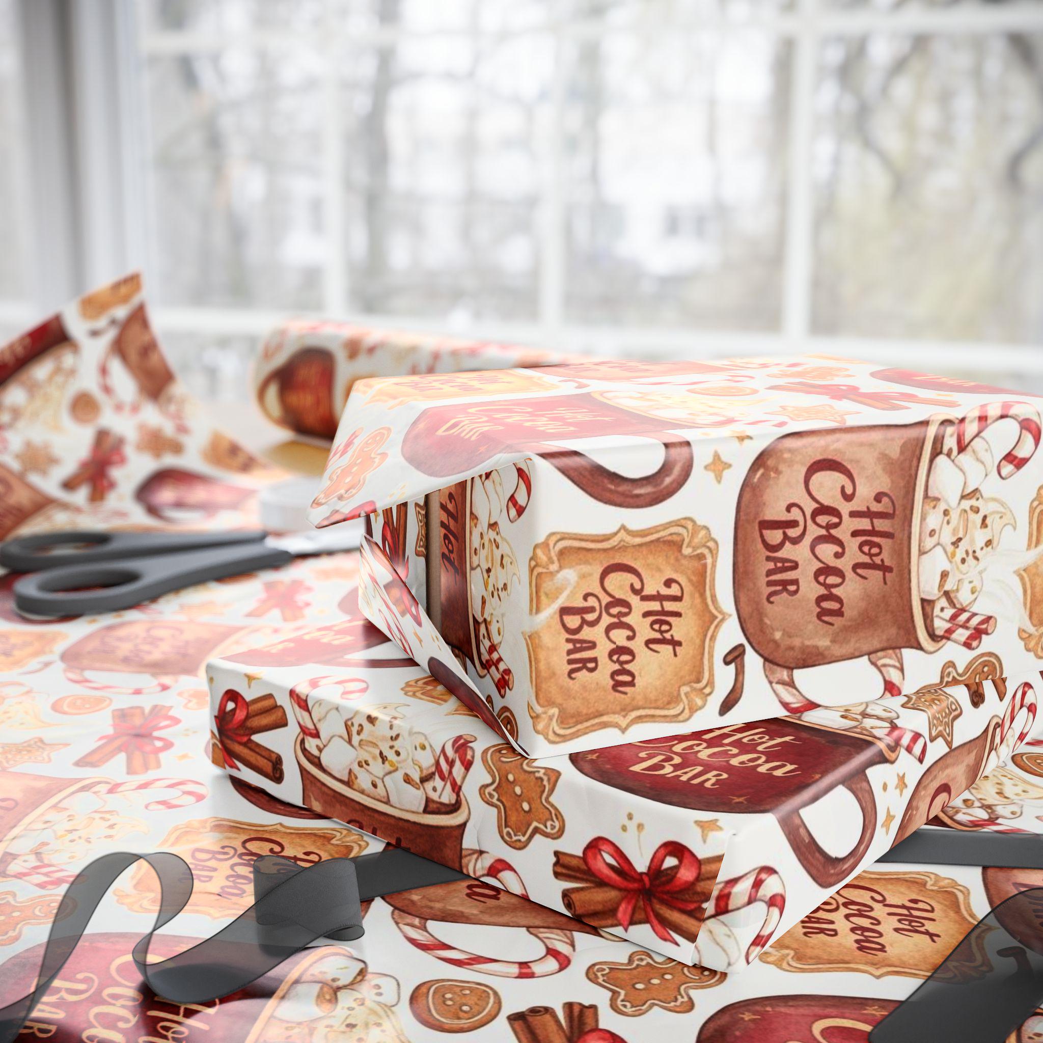 Holiday Hot Cocoa Christmas Wrapping Paper: Festive Glossy Gift Wrap - Etsy