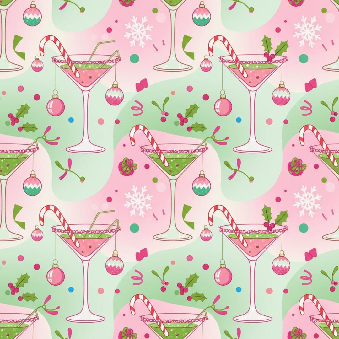 Holiday Martini Christmas Wrapping Paper: Festive Cocktail Design - Etsy
