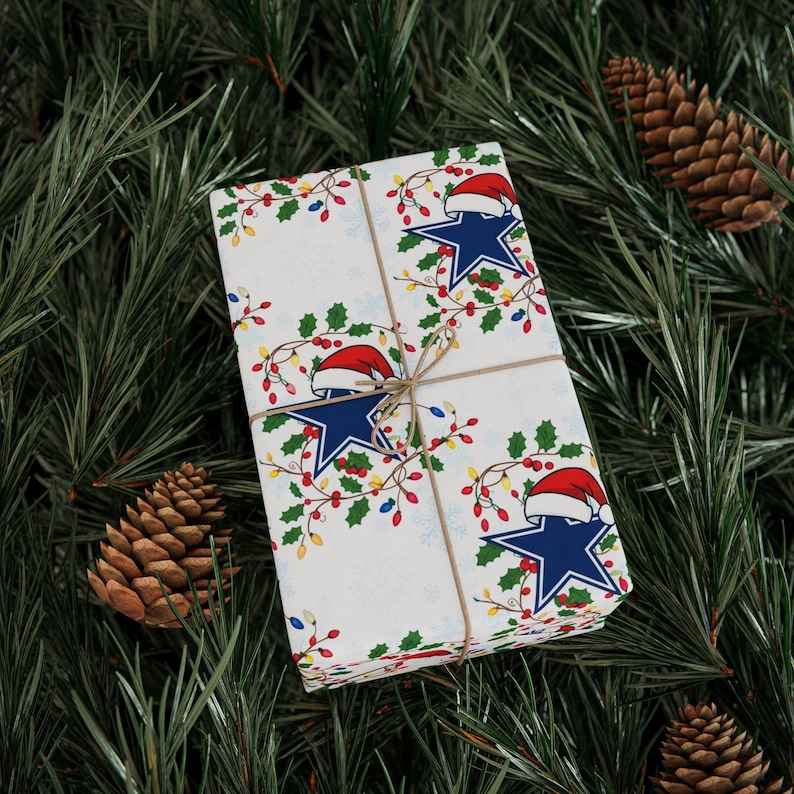 Dallas Cowboys Christmas Wrapping Paper, Holiday NFL Gift Wrap - Etsy